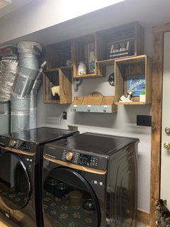 How can I hide this unseemly HVAC unit in my laundry room?