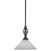 Elegante Pendant Shown In Matte Black Finish With 12" White Matrix ...