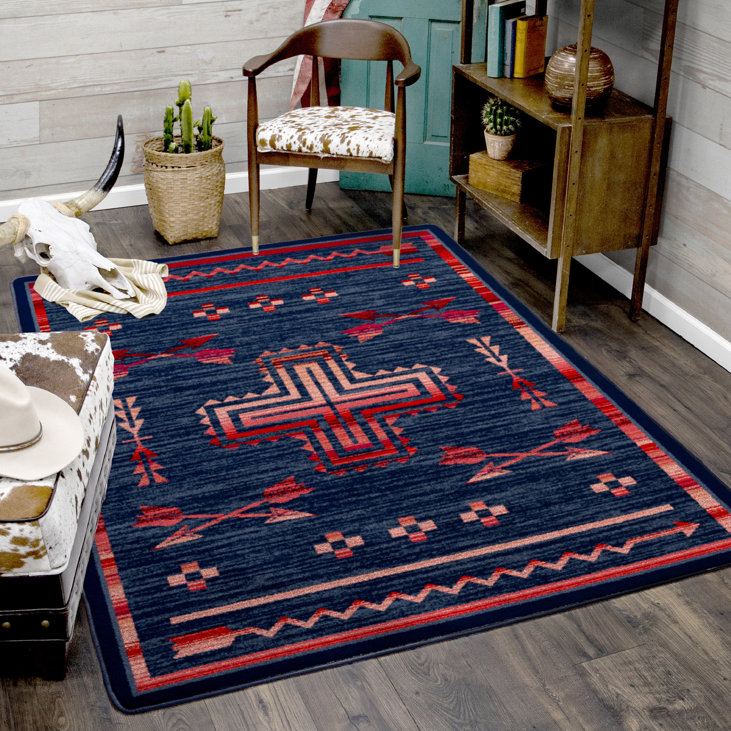 Shoot Me Straight, Black, 8'x11', 8x11 - Southwestern - Area Rugs - by ...