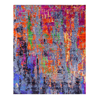 Handmade Wool & Silk Abstract Rug 7' 11" X 10' 0" - Q14922, 7' 11" X 10 ...
