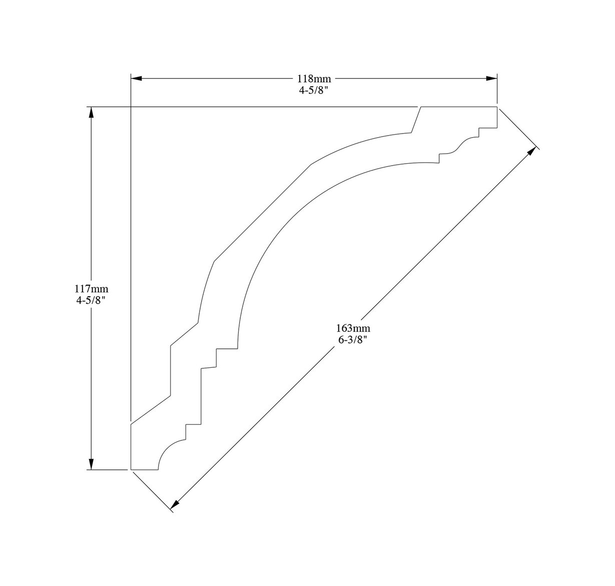 Orac Decor Plain Duropolymer Crown Moulding, Face: 6-3/8" - Traditional ...