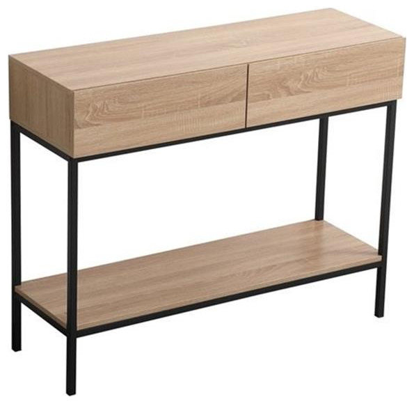 Elegant Decor Emerson 42" Metal and MDF Console Table in Black ...