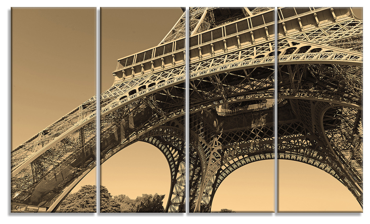 "Iconic Paris Eiffel Tower Side View from Ground" Metal Wall Art, 48 ...