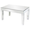 Elegant Silver Mirrored Coffee Table, Modern Square Accent for Home ...
