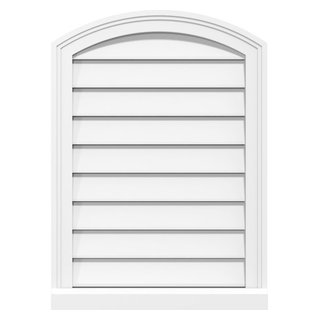 Arch Top Surface Mount PVC Gable Vent, Brickmould Sill Frame, 28"W x 36 ...