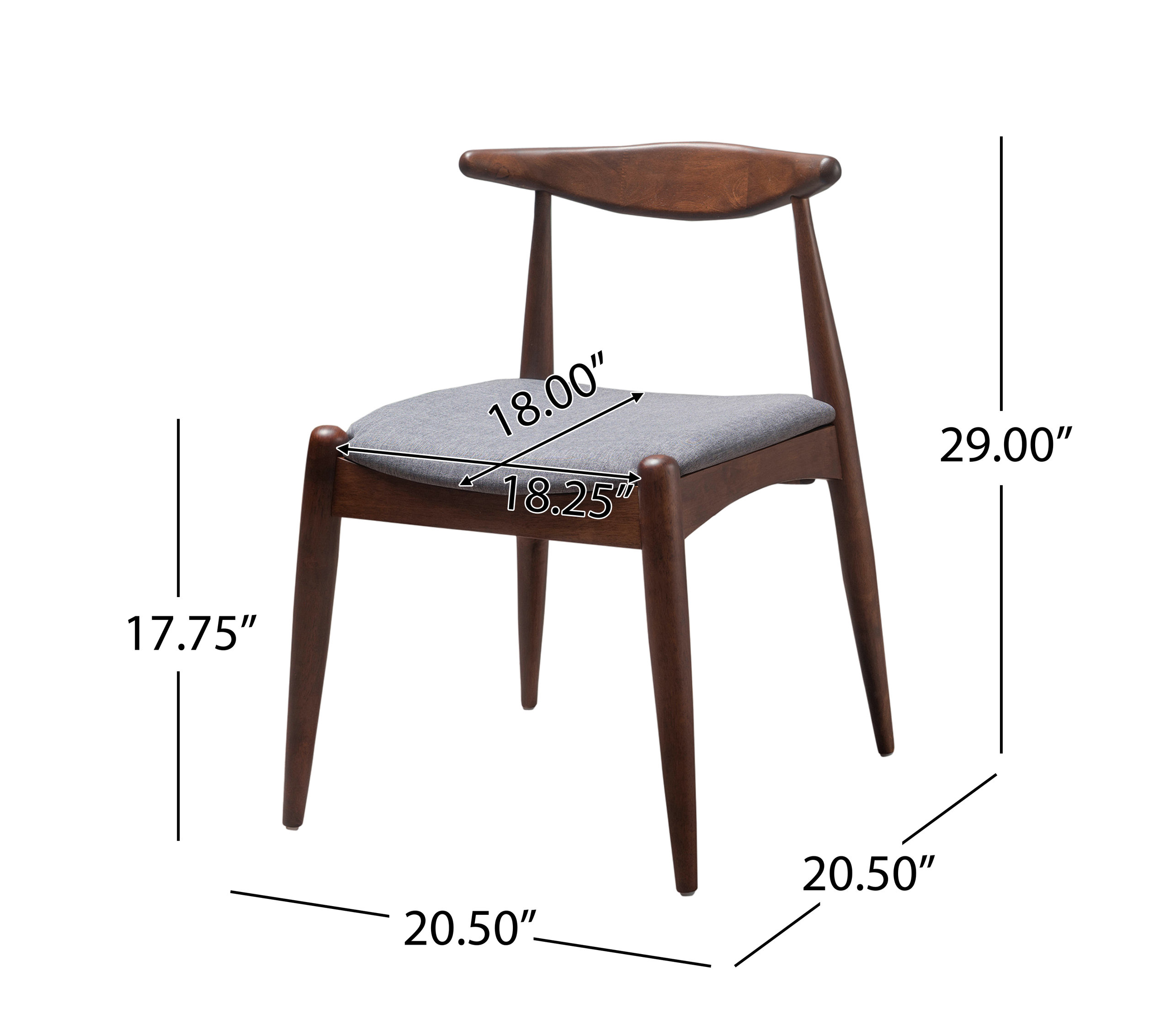 GDF Studio Sandra Mid Century Modern Dining Chairs, Set of 2 ...