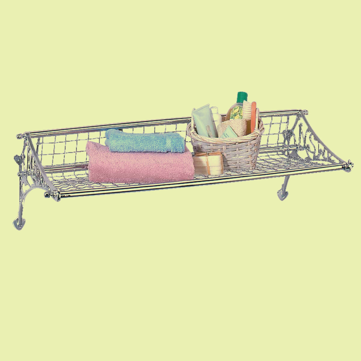 Solid Brass Train Rack Towel Shelf Chrome Finish Vintage Wire ...