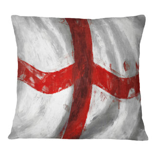 Flag of England Contemporary Throw Pillow, 18"x18 - Contemporary ...