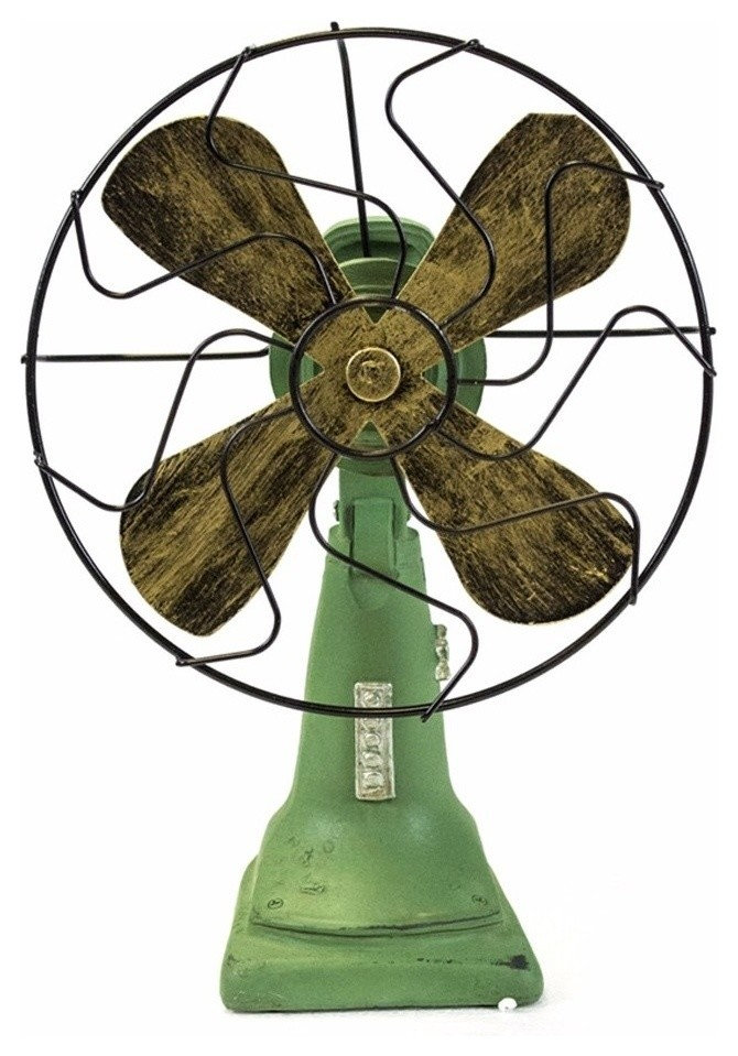 decorative Vintage Fan, Green - Farmhouse - Electric Fans - by Ami ...