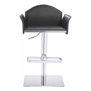 41" Black Eco Leather And Steel Bar Stool - Contemporary - Bar Stools ...
