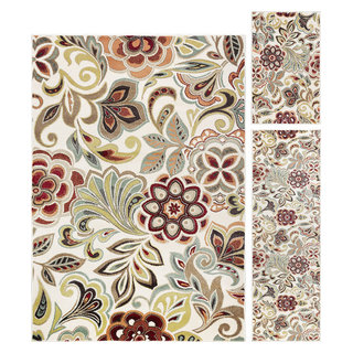Dilek Transitional Floral Area Rug, 5' X 7', 20'' X 60'', 20'' X 32 ...