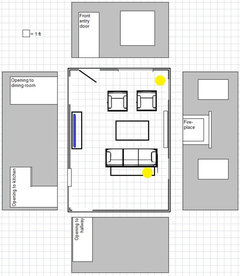Furniture layout for difficult living room