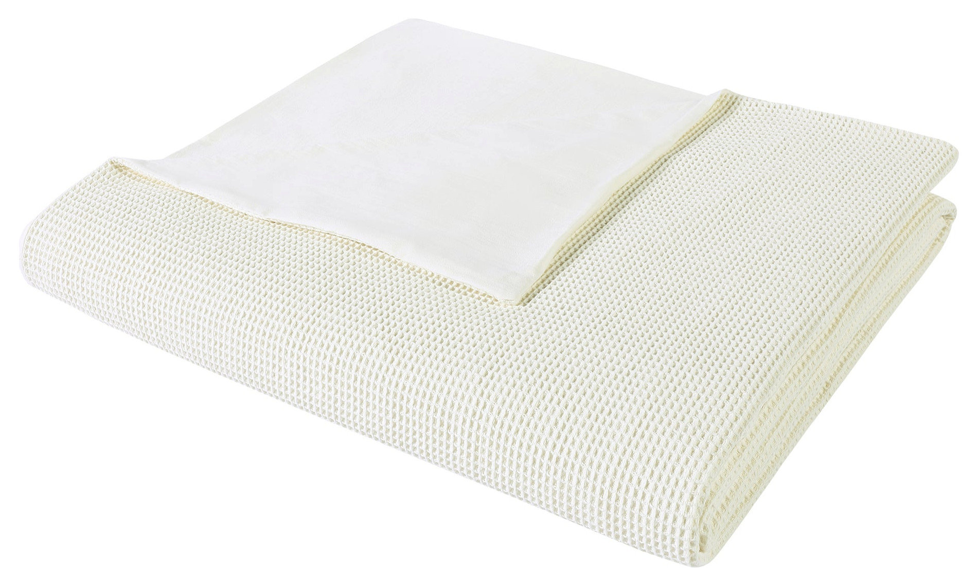 Wellbeing by Sunham Oversized Waffle Weave 55" x 70" Throw Blanket ...