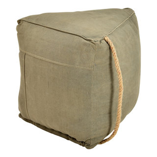Triangle Pouf - Waxed Canvas - Midcentury - Floor Pillows And Poufs ...