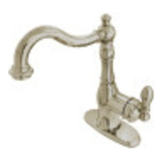 Single-Handle Bathroom Faucet with Push Pop-Up and Cover Plate ...