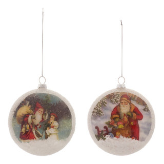 Santa Disc Ornament, 12-Piece Set - Traditional - Christmas Ornaments ...