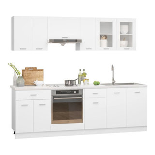 vidaXL Kitchen Cabinet Set White Engineered Wood Standard, 1 pcs piece ...