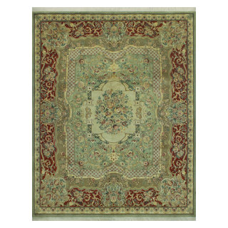 Pak-Persian Dominick Gray/Burgundy Rug, 8'1x9'11, 8'1x9'11 - Victorian ...