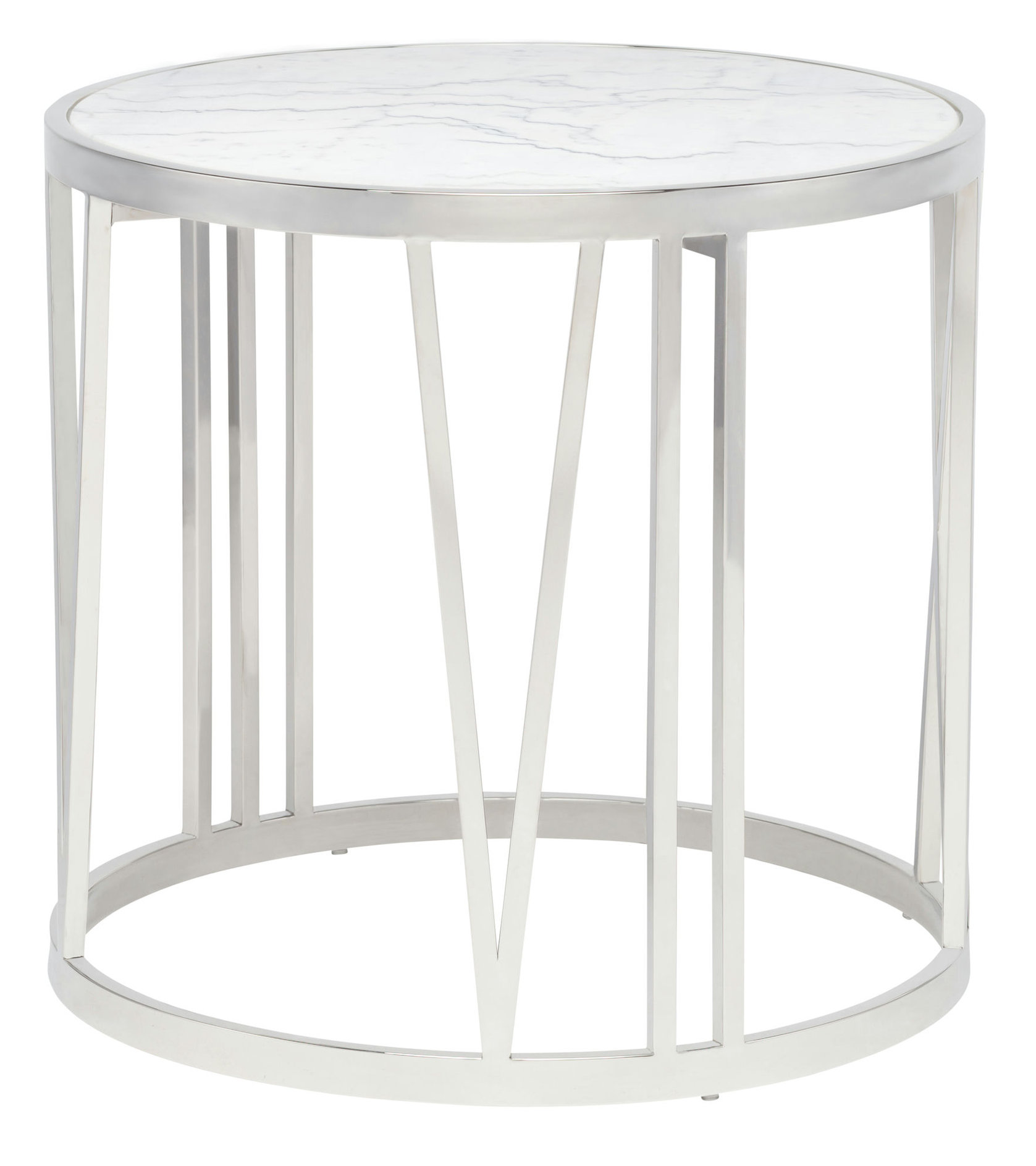 Roman White Stone Side Table - Contemporary - Side Tables And End ...