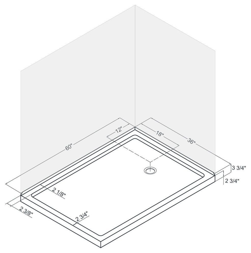 DreamLine SlimLine Double Threshold Shower Base, DLT-1036602-88, Black ...