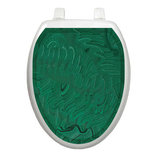 Malachite Toilet Tattoos Seat Cover, Vinyl Lid Decal, Green Bathroom ...