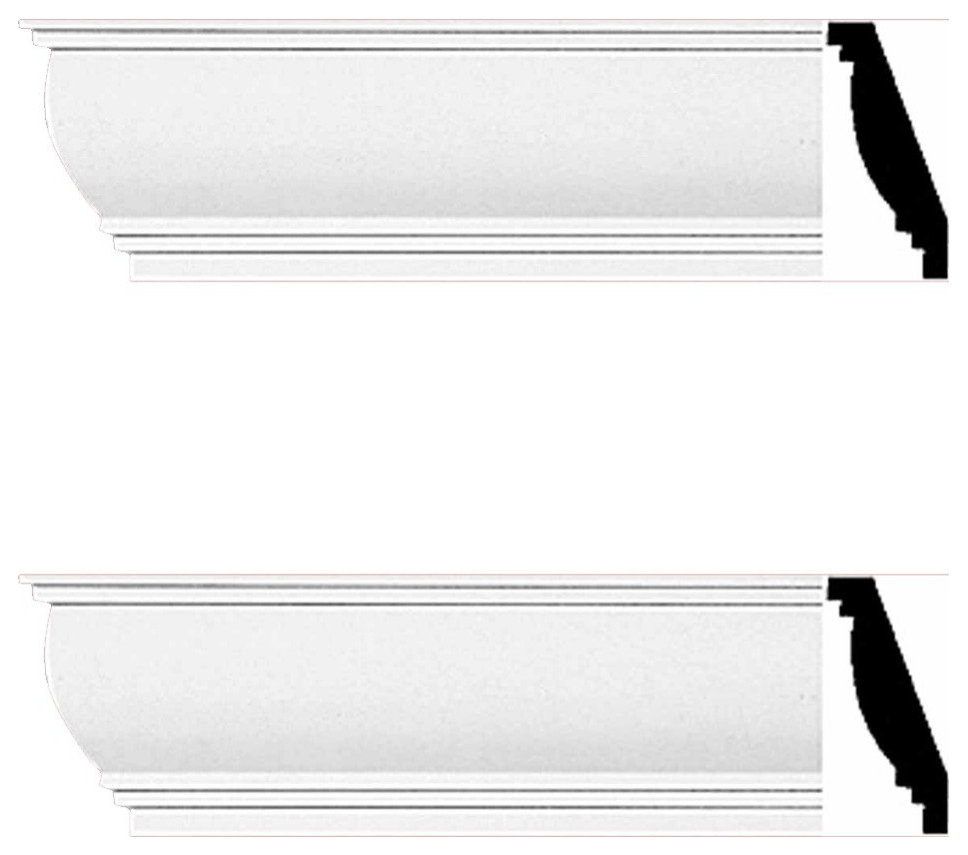 2 Cornice White Urethane 4 1/4" H Waterbury Simple Set of 2 ...