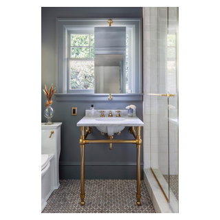 The Console Sink Sets the Stage - Transitional - Bathroom - Portland ...