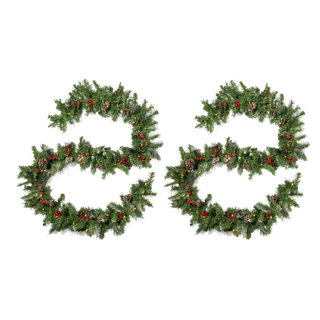 GDF Studio 9' Mixed Spruce Pre-Lit Clear LED Artificial Christmas ...