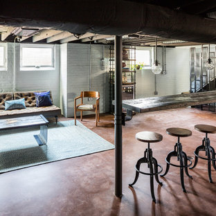 75 Beautiful Industrial Look-Out Basement Pictures & Ideas - August ...