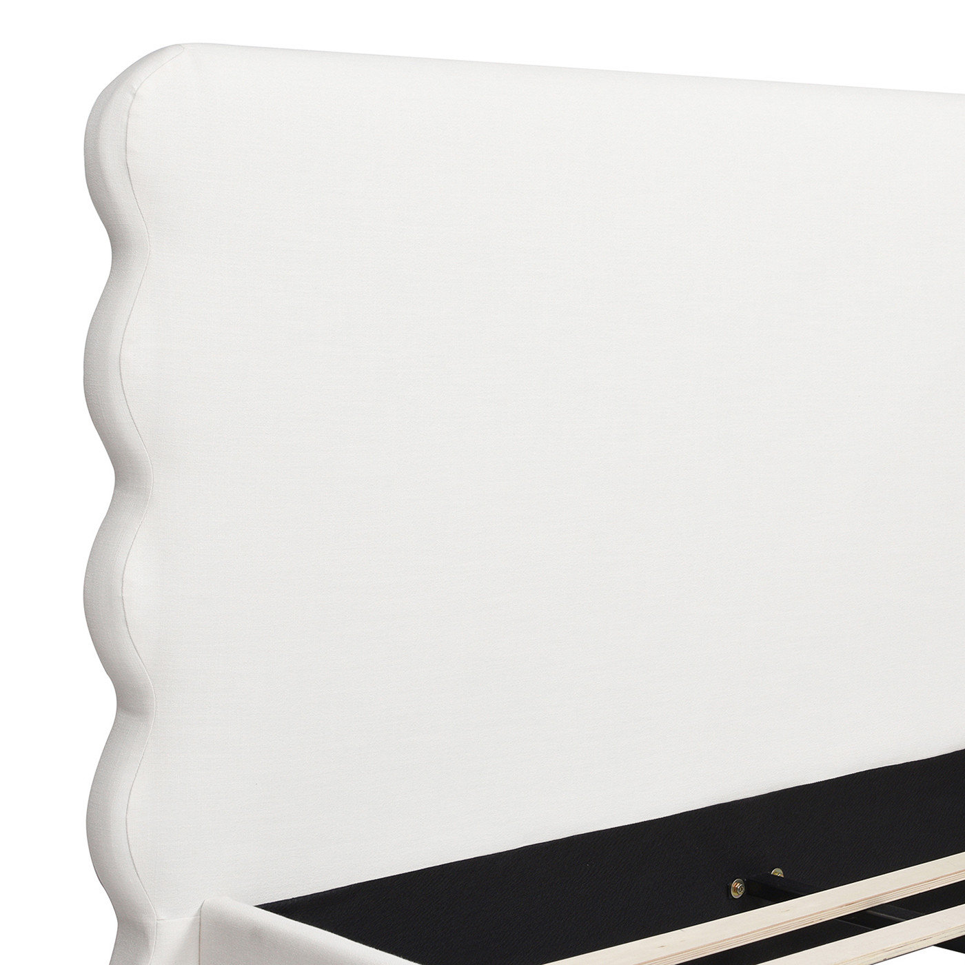 Stockholm Modern Wavy Headboard Platform Bed, Queen - Midcentury ...