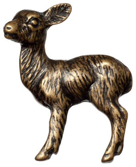 Baby Deer Knob, Antique Brass - Cabinet And Drawer Knobs - by Knobbery ...