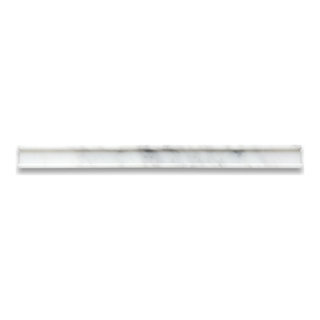 Carrara White Marble Groove Square Edge Liner Pencil Trim Tile Honed, 1 ...