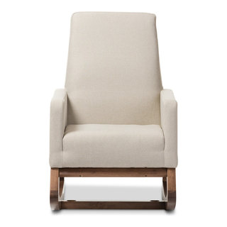 Yashiya Retro Fabric Upholstered Rocking Chair - Transitional - Rocking ...