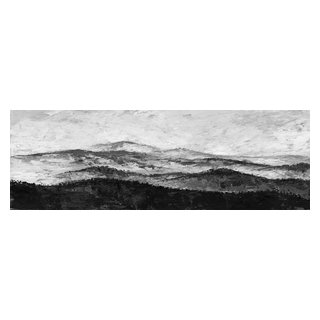"Warped Horizon" Painting Print on Wrapped Canvas, 45x15 - Contemporary ...