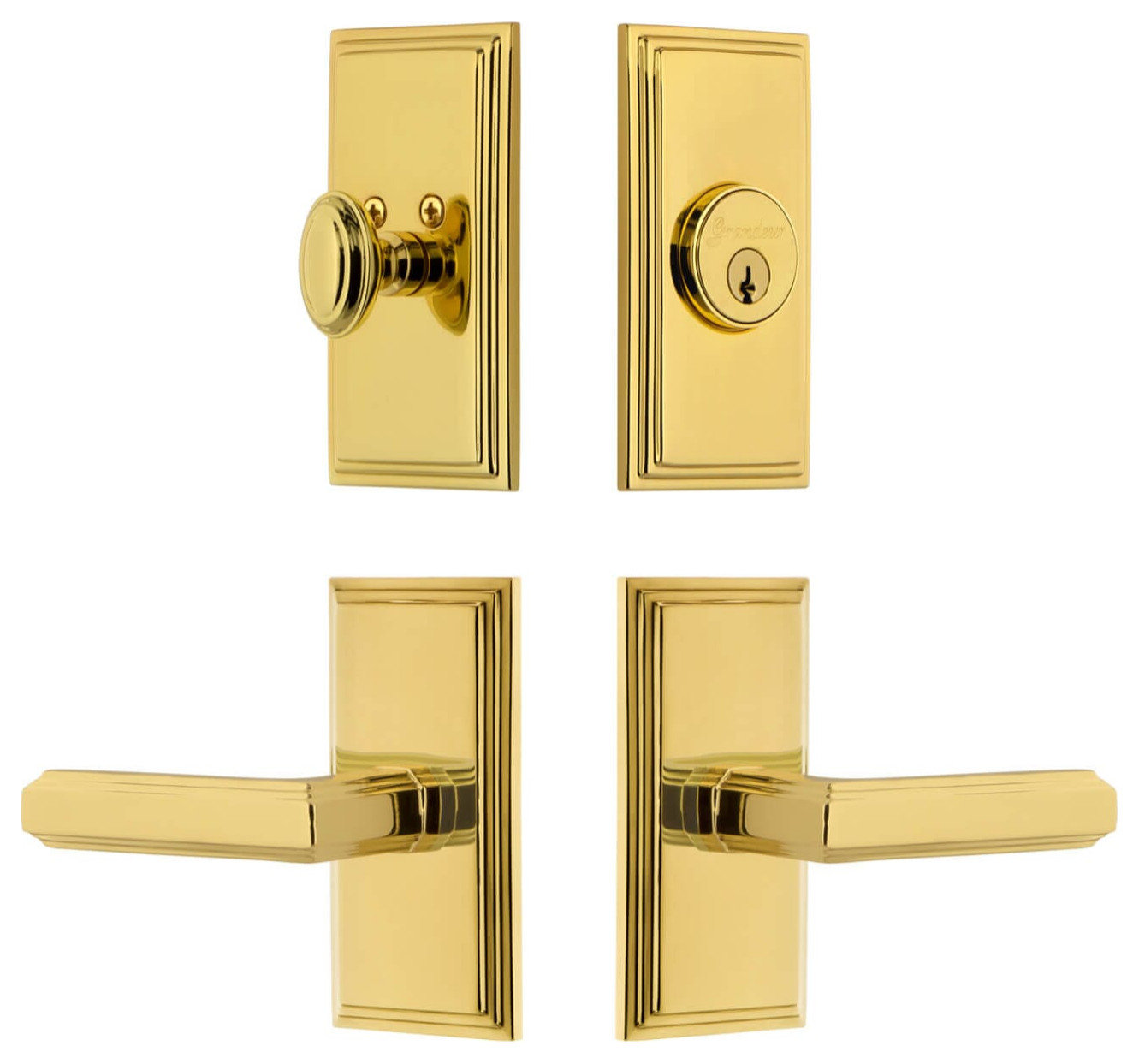 Grandeur Carre Short Plate Entry Set with Carre Lever - Transitional ...