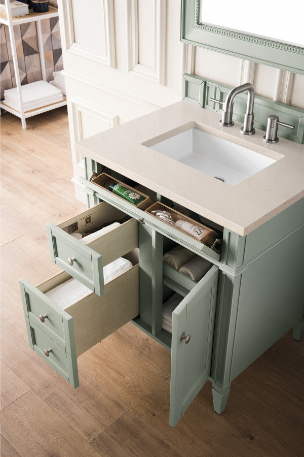 30" Transitional Sage Green Freestanding Single Sink Bathroom Vanity ...