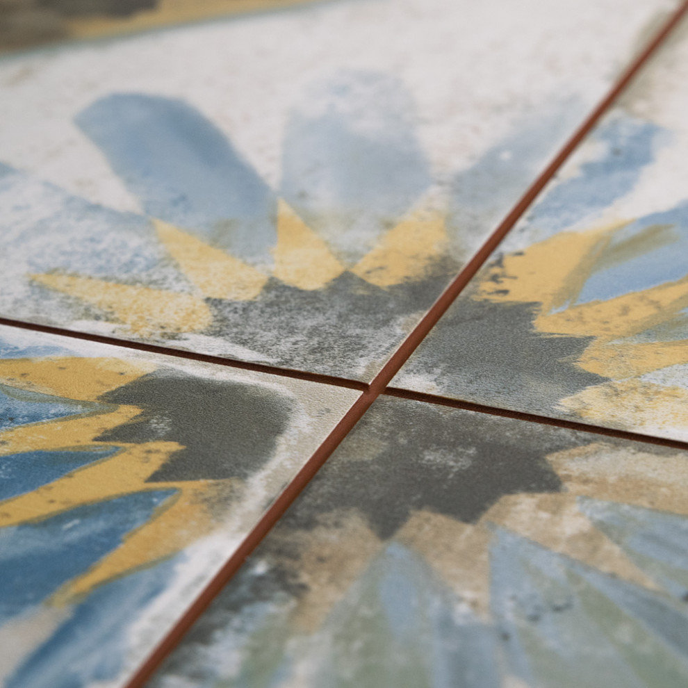 Kings Marrakech Blue Ceramic Floor and Wall Tile - Farmhouse - Wall And ...