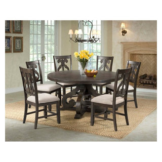 Picket House Furnishings Stanford 5 Piece Round Dining Set in Walnut ...