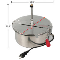 16-Ounce Replacement Kettle for Popcorn Machine With Lid, Stirrer, Gear ...