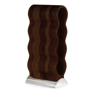 Nambe Curvo Acacia Wine Rack With Alloy Metal Base, Espresso ...