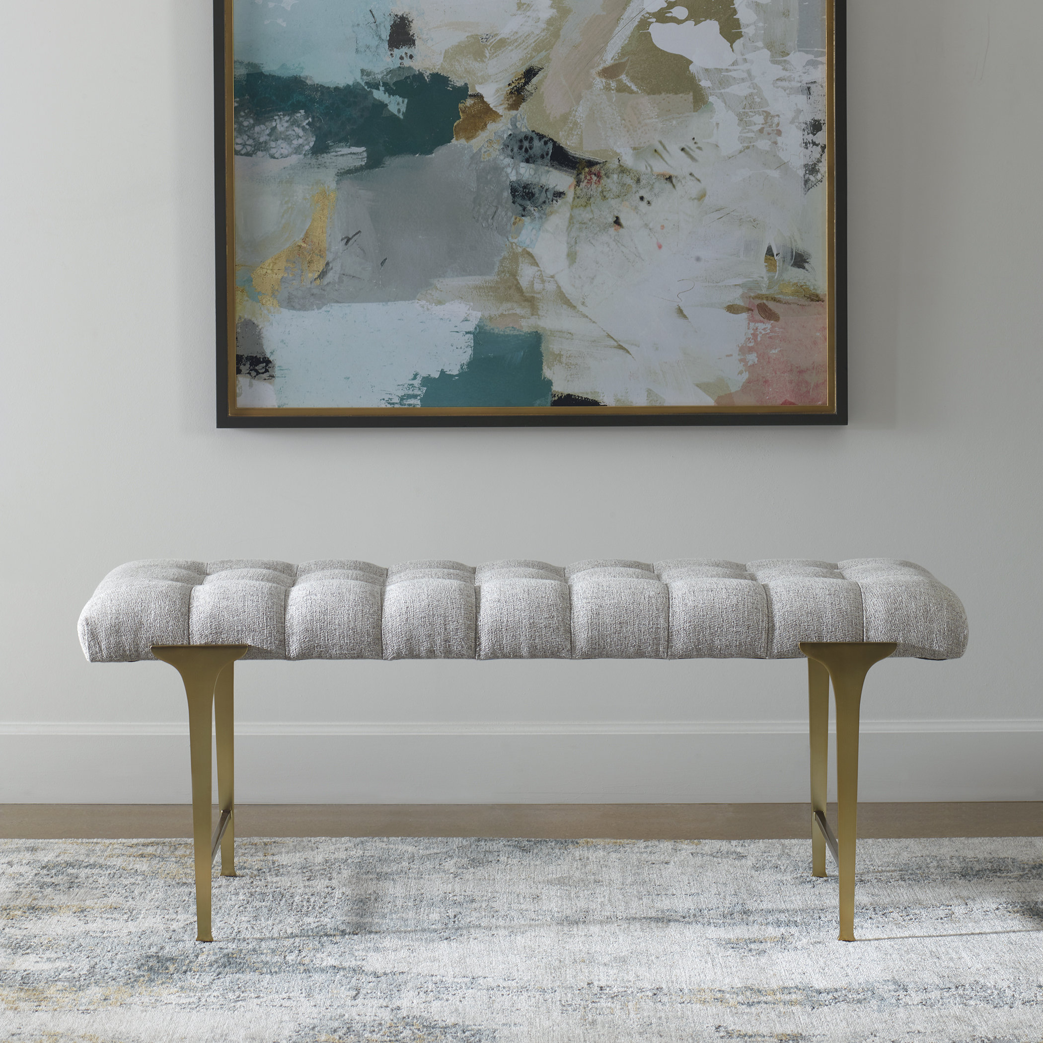 Uttermost Imperial Upholstered Gray Bench - Contemporary - Upholstered ...
