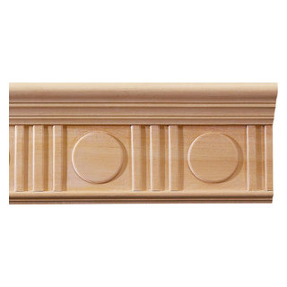 Deco Carved Crown Molding, Cherry Wood - Traditional - Molding And Trim ...