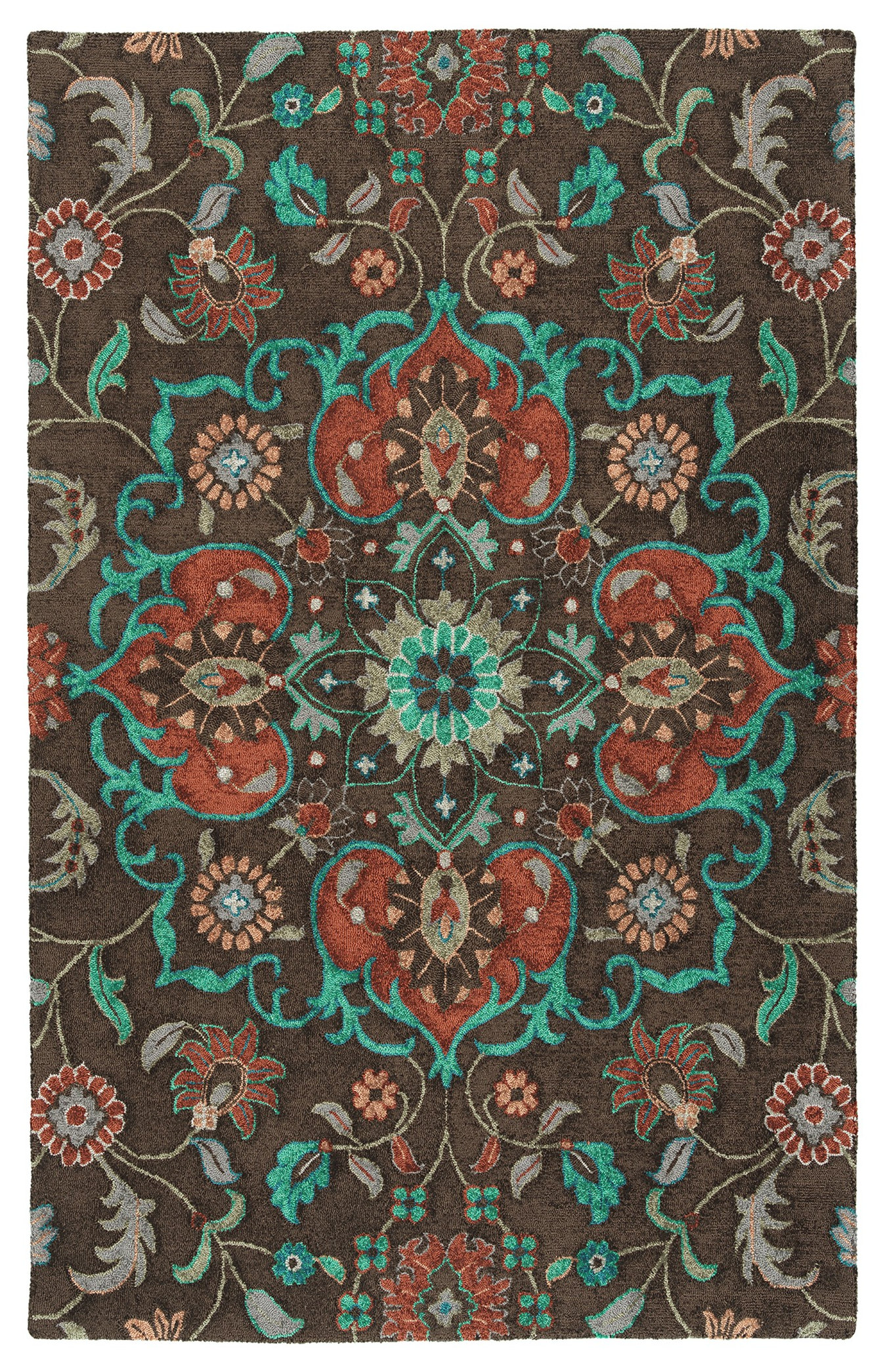 Kaleen Zocalo Collection Rug, Chocolate, 3'x5' - Traditional - Outdoor ...