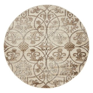 Rug Unique Loom Rushmore Tan Round 5'0x5'0 - Traditional - Area Rugs ...