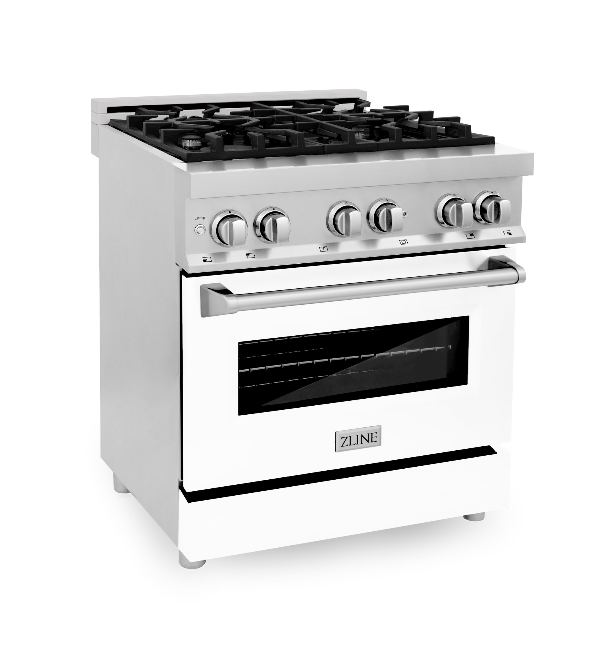 ZLINE 30 in. Professional Dual Fuel Range With White Matte Door, RA-WM ...