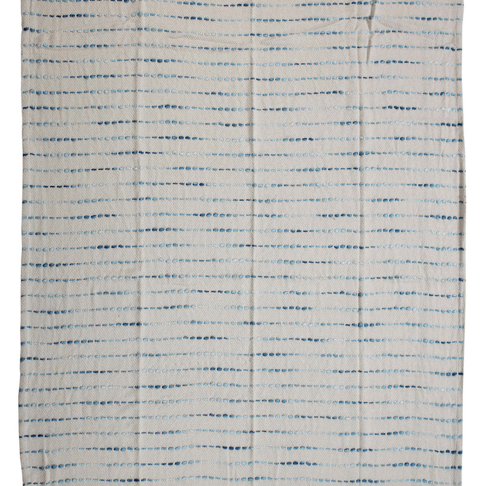 Cream Woven Cotton Striped Throw Blanket - Contemporary - Throws - by ...