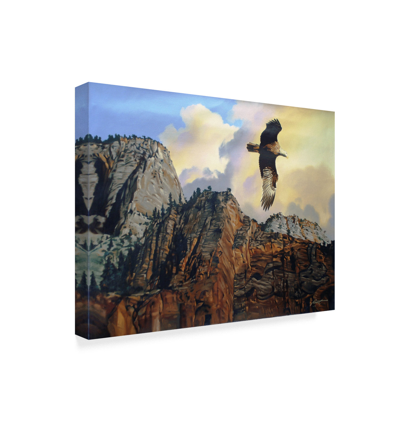 "Golden Eagle" by D. Rusty Rust, Canvas Art, 24"x18" - Rustic - Prints ...