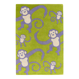 Monkeys Contemporary Area Rug, 7'9x10'6 Rectangle - Contemporary - Kids ...
