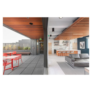 The sliding door leading out to the communal balcony creating using ...