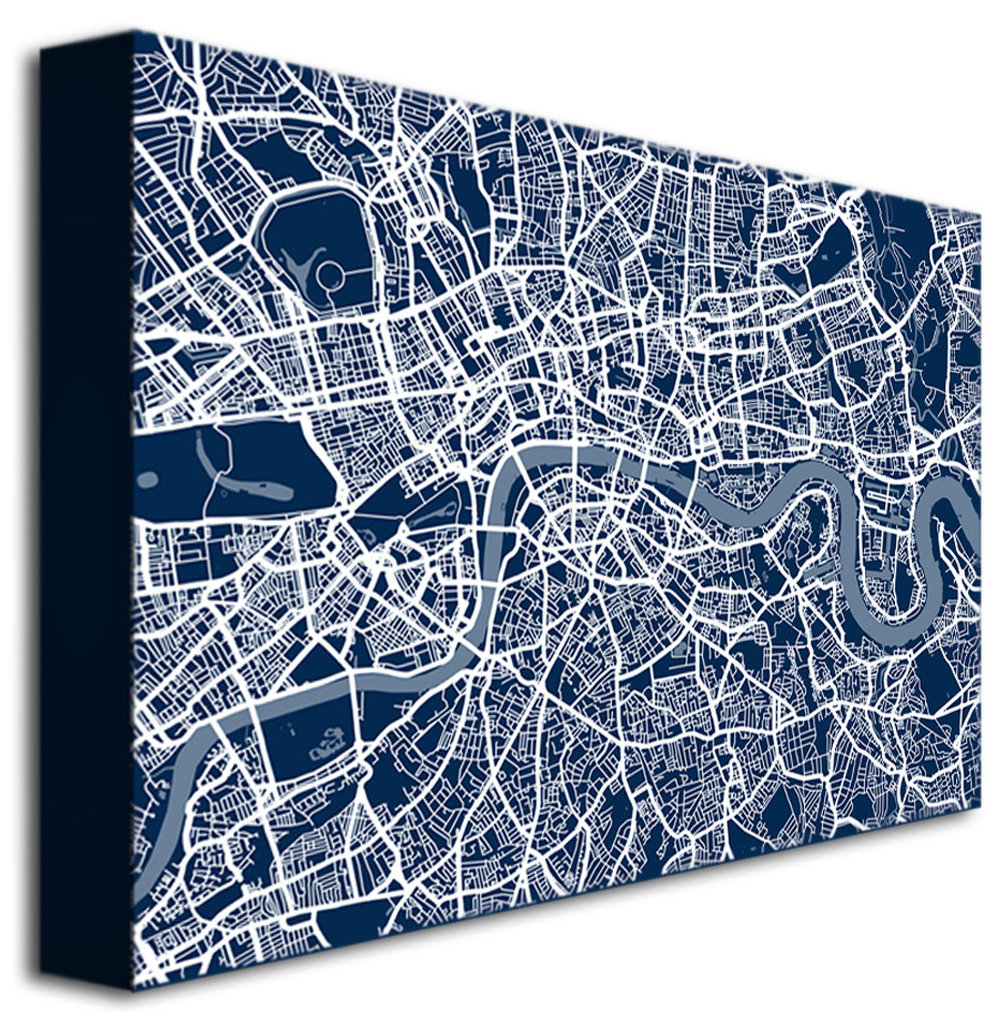 'London Street Map III' Canvas Art by Michael Tompsett, 22" x 32 ...